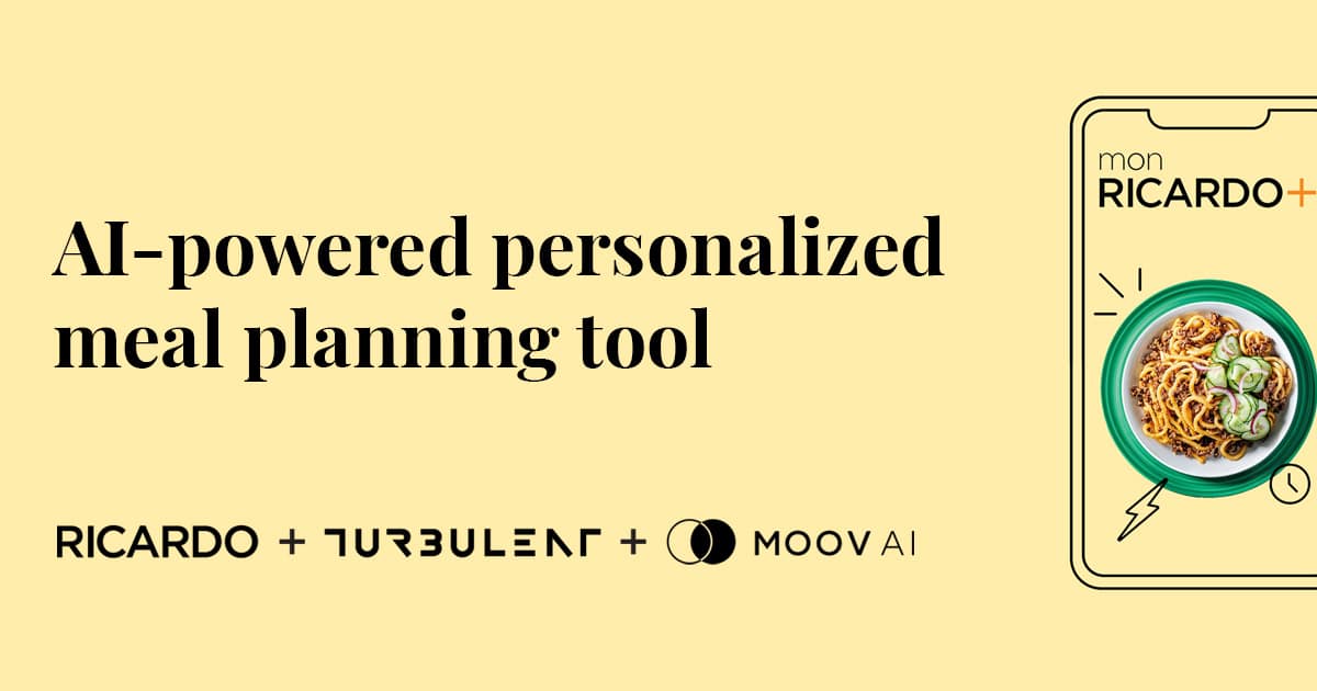 Artificial intelligence for customized recipes for RICARDO+ Moov AI
